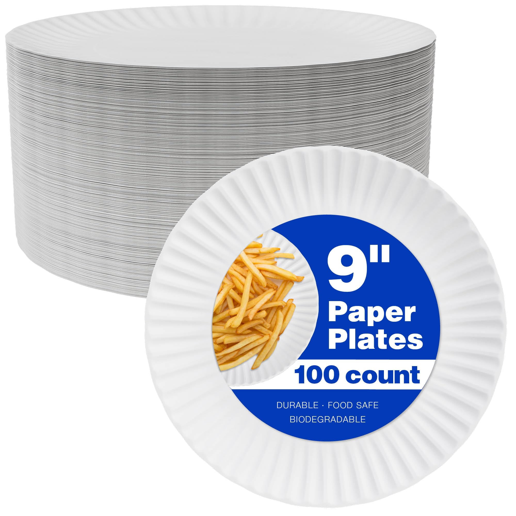 Plates 9 Inch Bulk FST1 Plates | White Party Plates | Uncoated ...