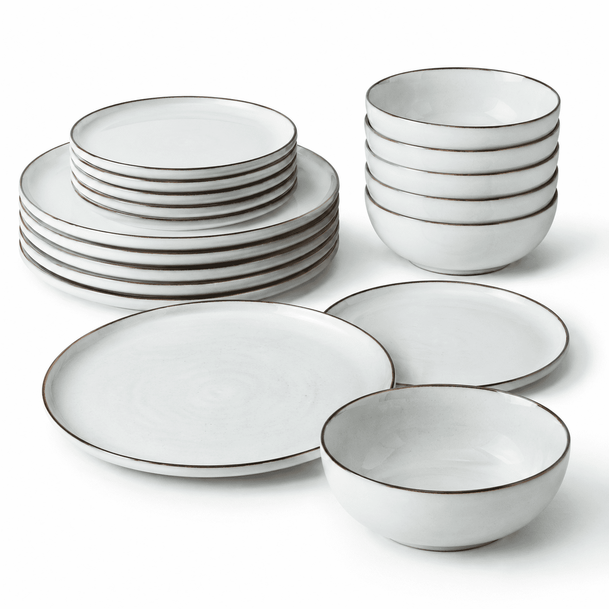 Plates And Dinner Dishes Sets For 6 18 Pieces Ceramic Stoneware ...