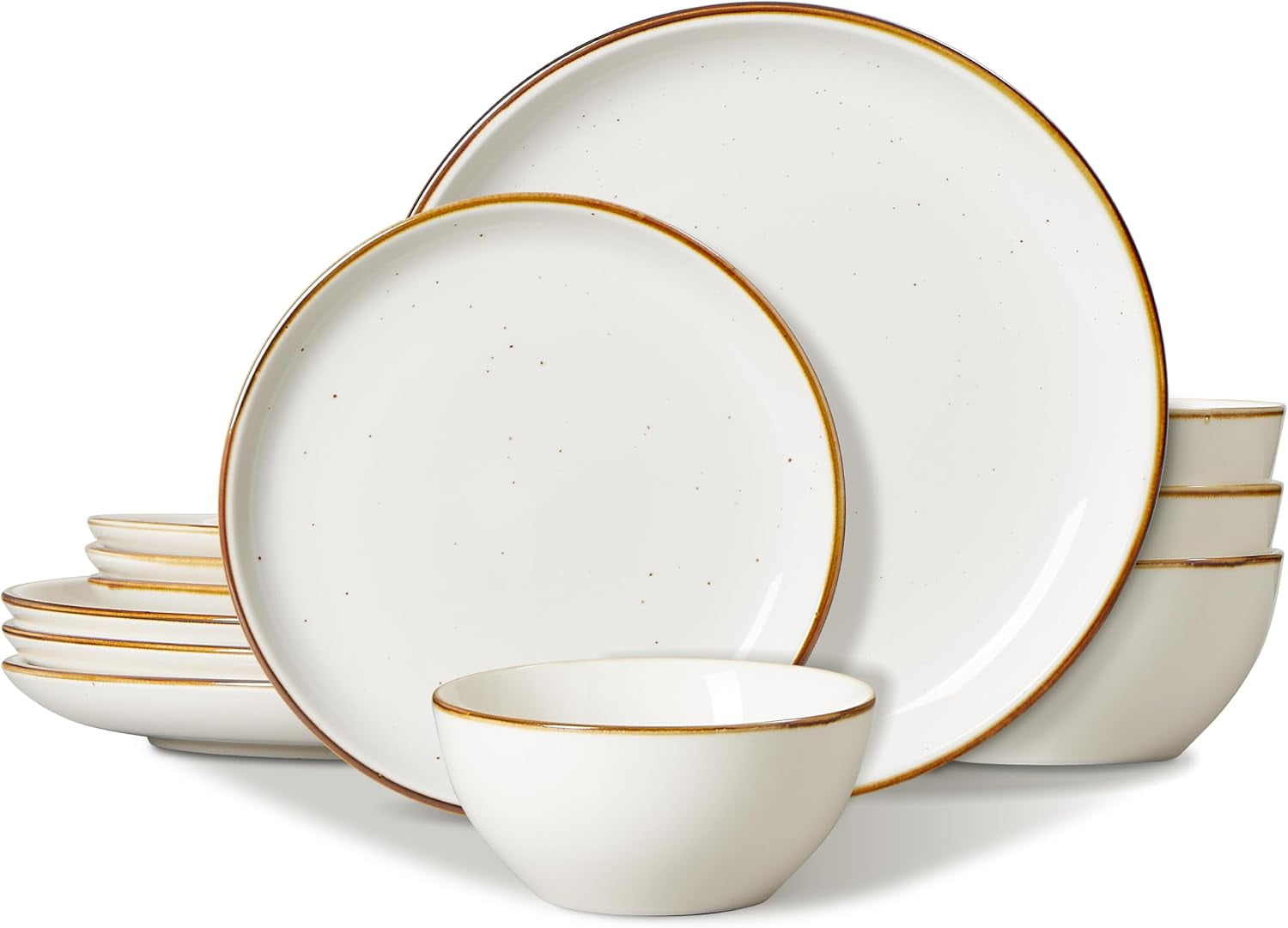 Plates and Bowls Set, Dinnerware Sets for 4, Porcelain Kitchen Dishes ...