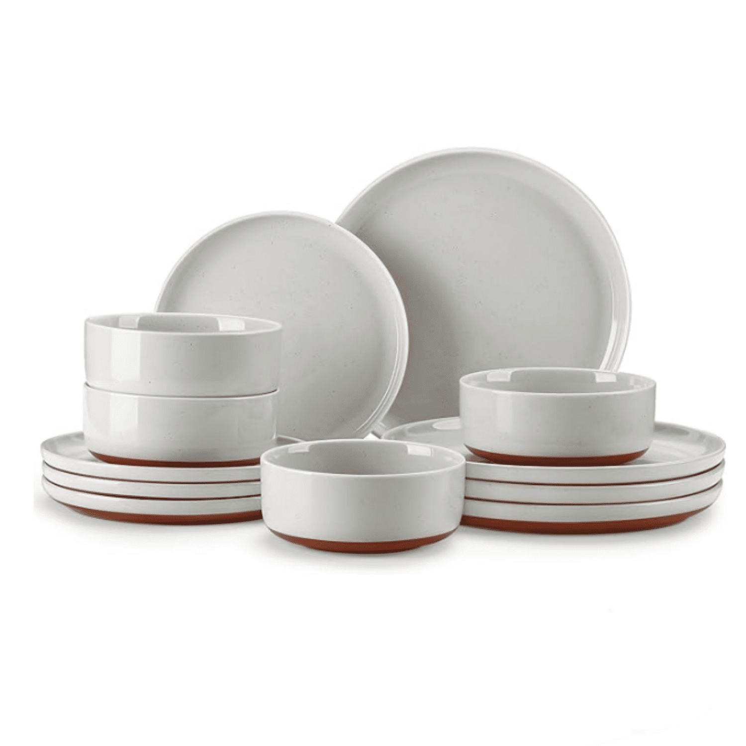 Plates and Bowls Sets, 12 Pieces Modern Stoneware Dinnerware Set for 4 ...