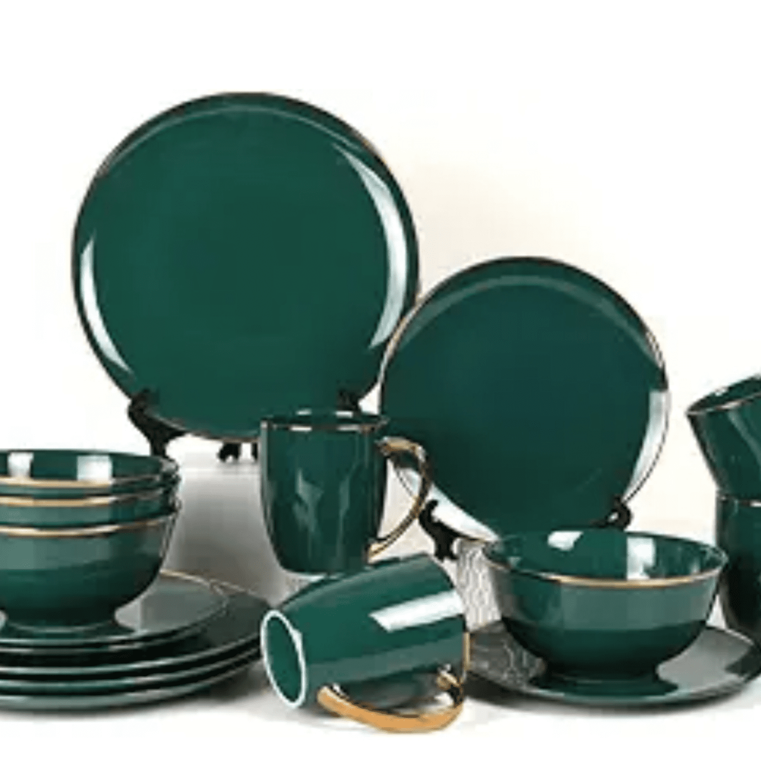 Plates and Bowls Sets for 4, Porcelain Dinnerware Set 16 Pc, Dinnerware ...