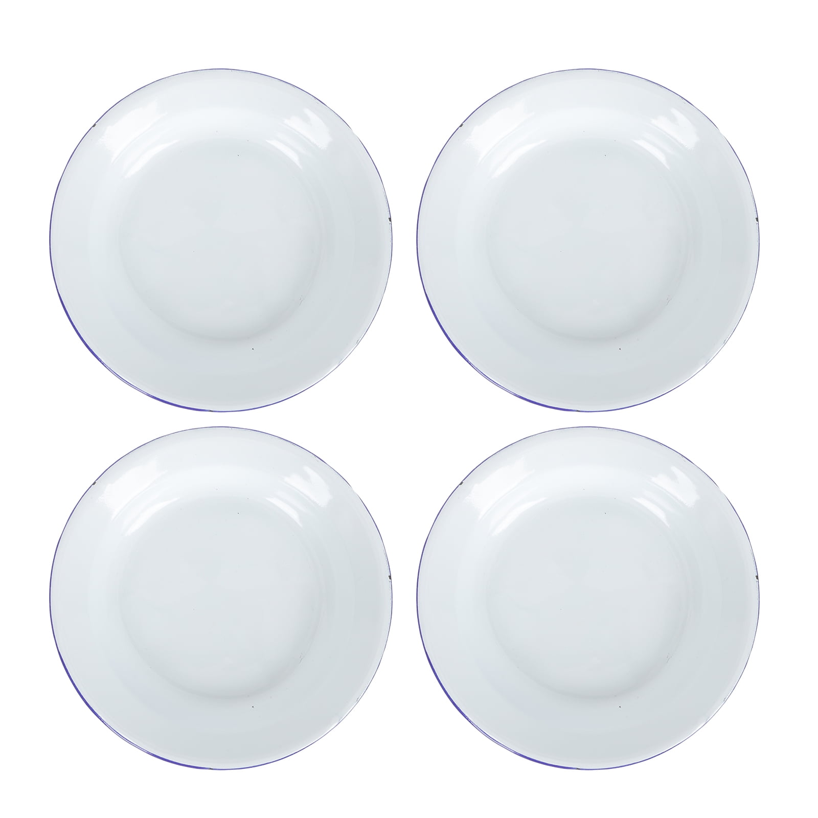 Plates Serving Platter Trays: 4Pcs Unbreakable Enamelware Set White ...