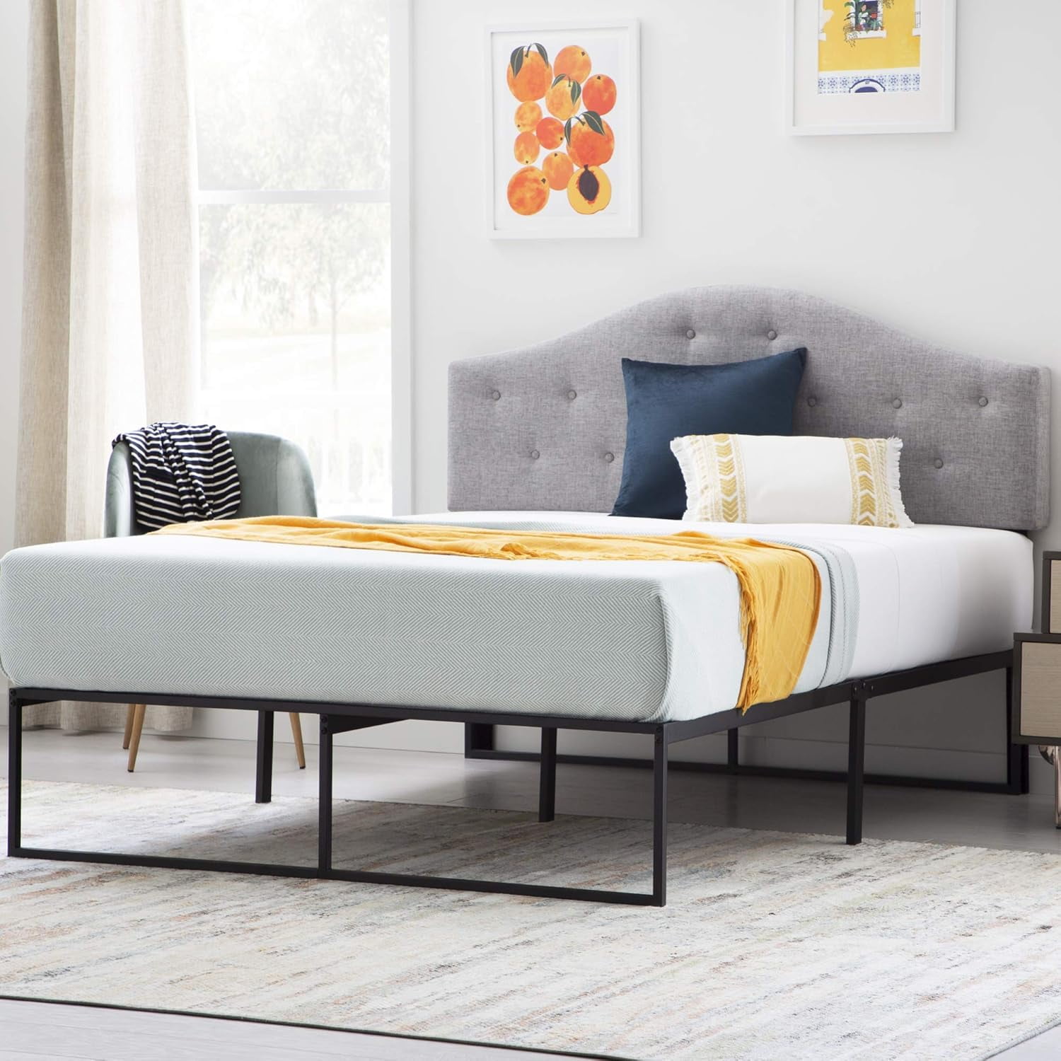 Platform Bed Frame - Under Bed Storage Space - No Box Spring Needed ...