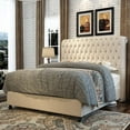 Platform Bed Frame King Size Velvet Upholstered Sleigh Bed Button