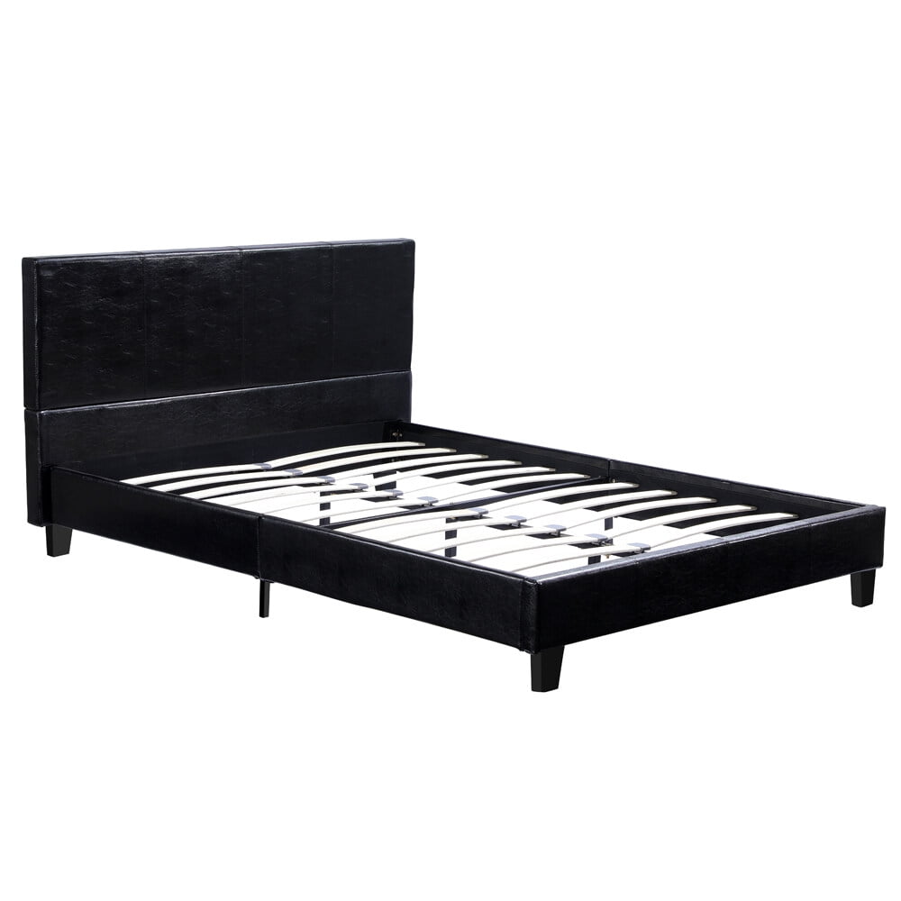 Platform Bed Full Size Mattress Foundation Wood Slats Rectangular ...