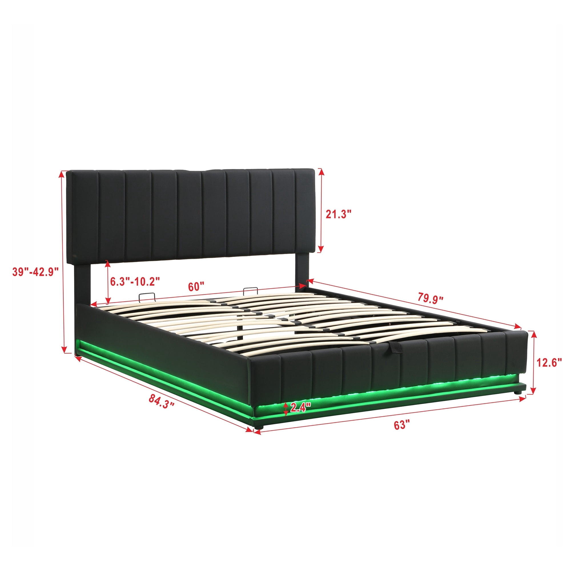 Platform Bed with Sockets and USB Ports Black - Queen - Walmart.com