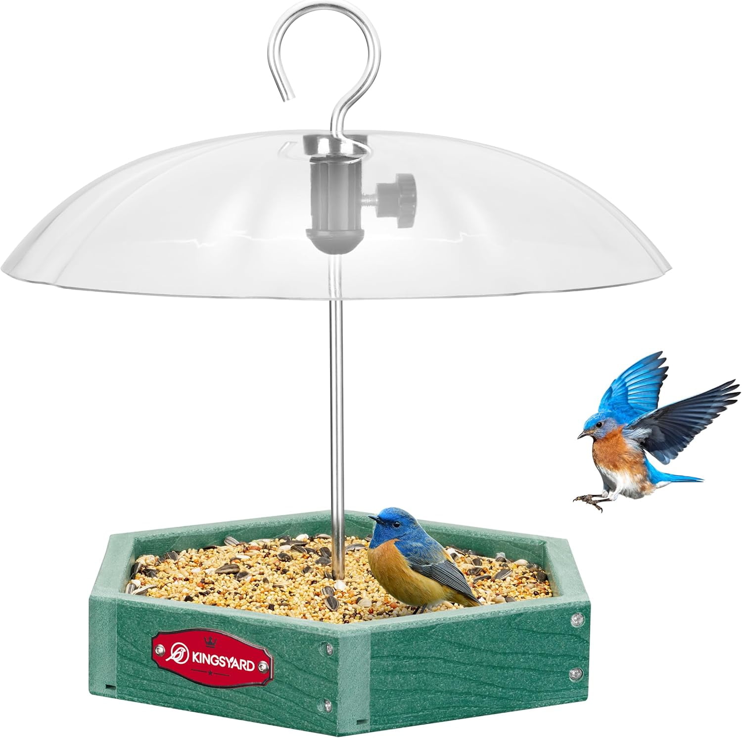 Platform Bird Feeder for Outdoor Hanging - Rugged Recycled Plastic Wild ...