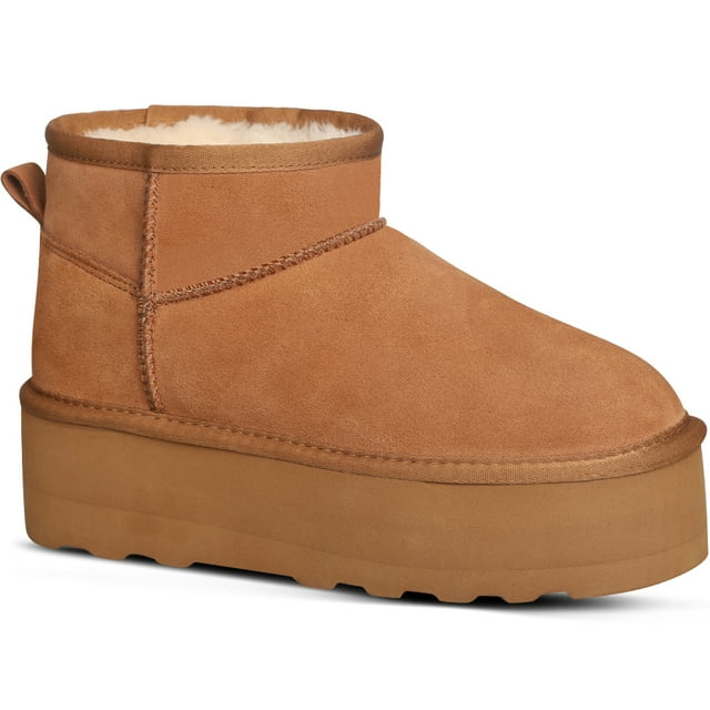 Platform Mini Boot For Women Soft Lined Short Ankle Boot Sneakers Snow ...