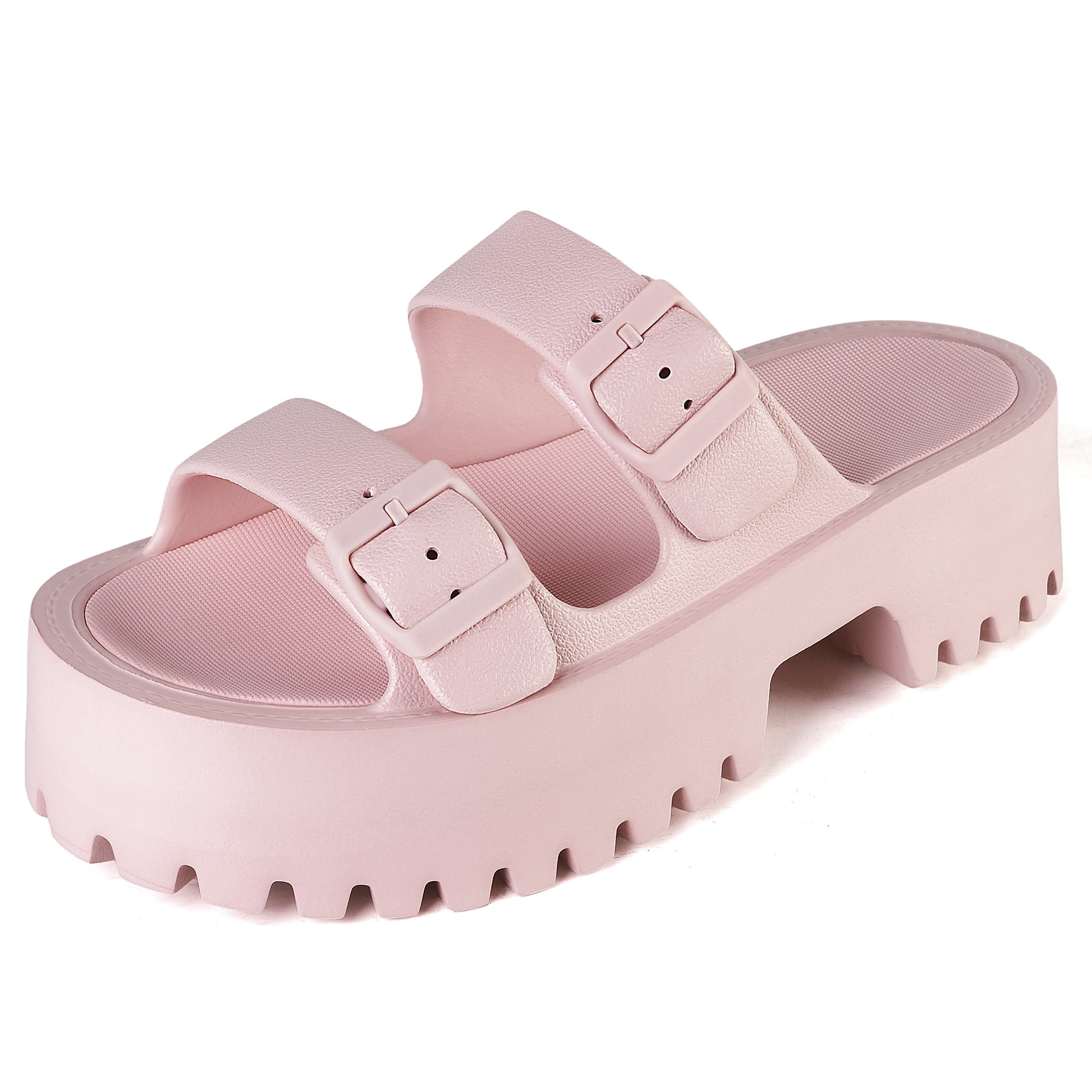 Platform Sandals for Women Adjustable Buckle Fashion Beach Slides ...