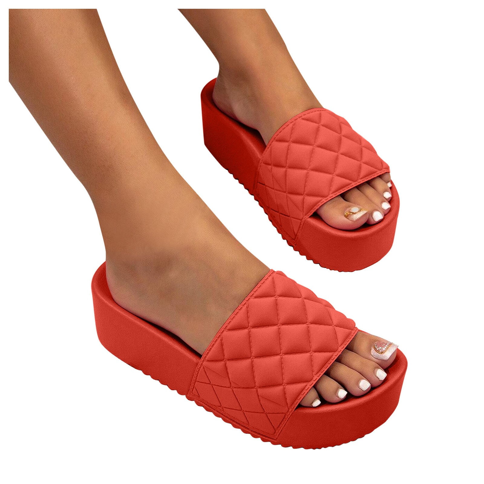 Platform Slip on Sandals for Women 2025 Summer Beach Casual Open Toe ...