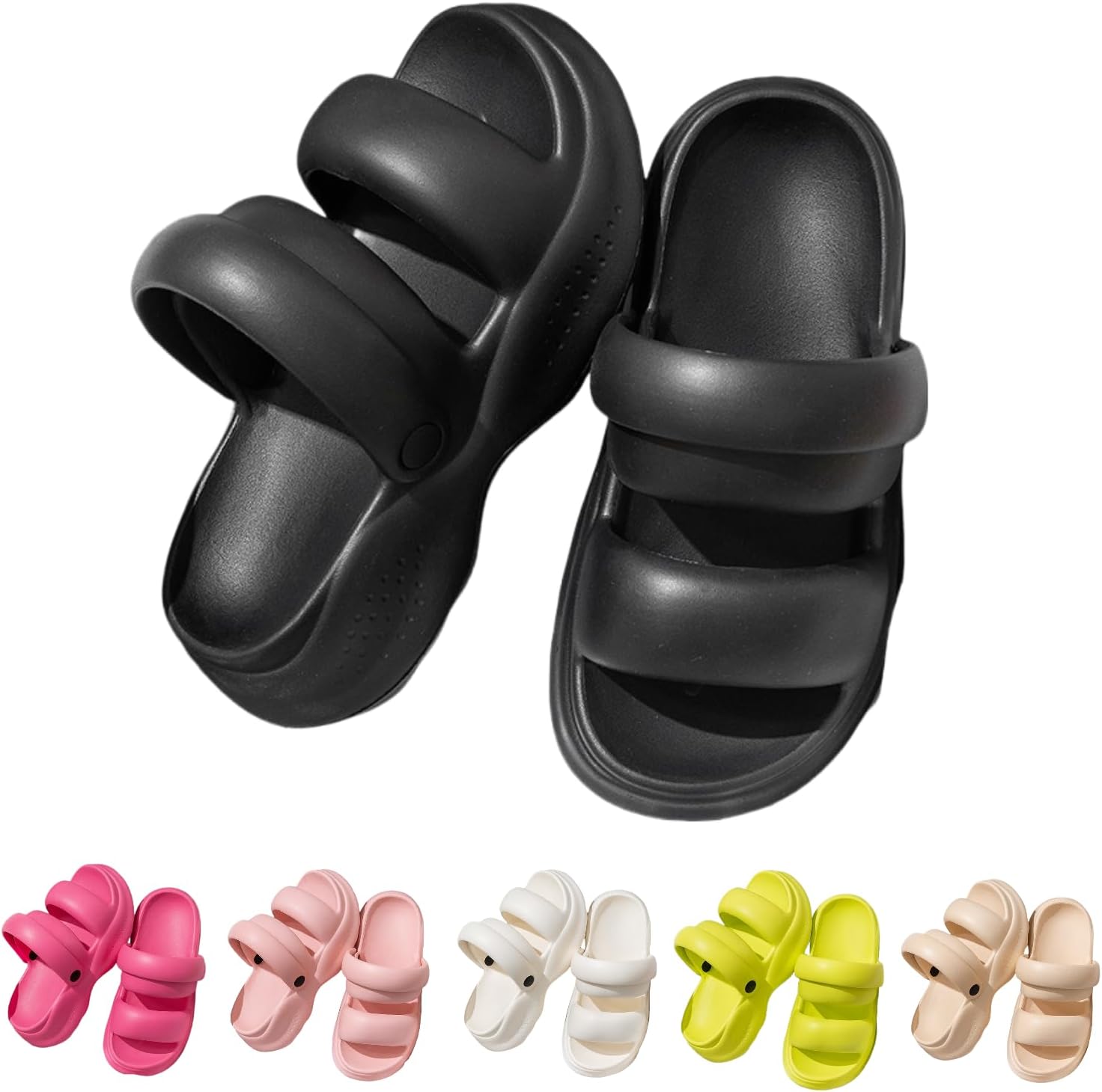 Platform Slippers Cute Slip-on Sandals EVA Ultra Thick Cushion Sole ...