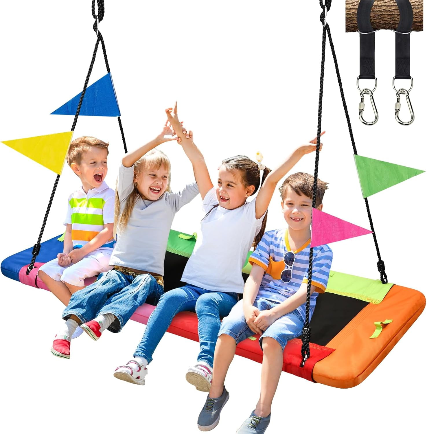 Platform Swing, 60 Inch Larger Tree Swing for Kids, 900lbs Weight ...