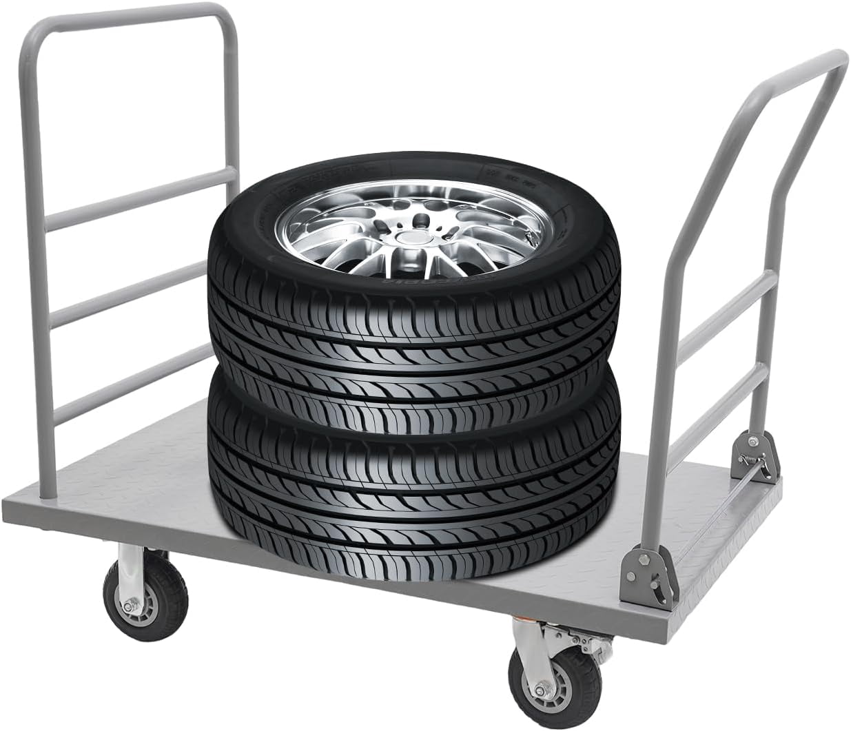 Platform Truck Cart 2000LBS Steel Flatbed Cart 42 x 25 Inch Utility ...
