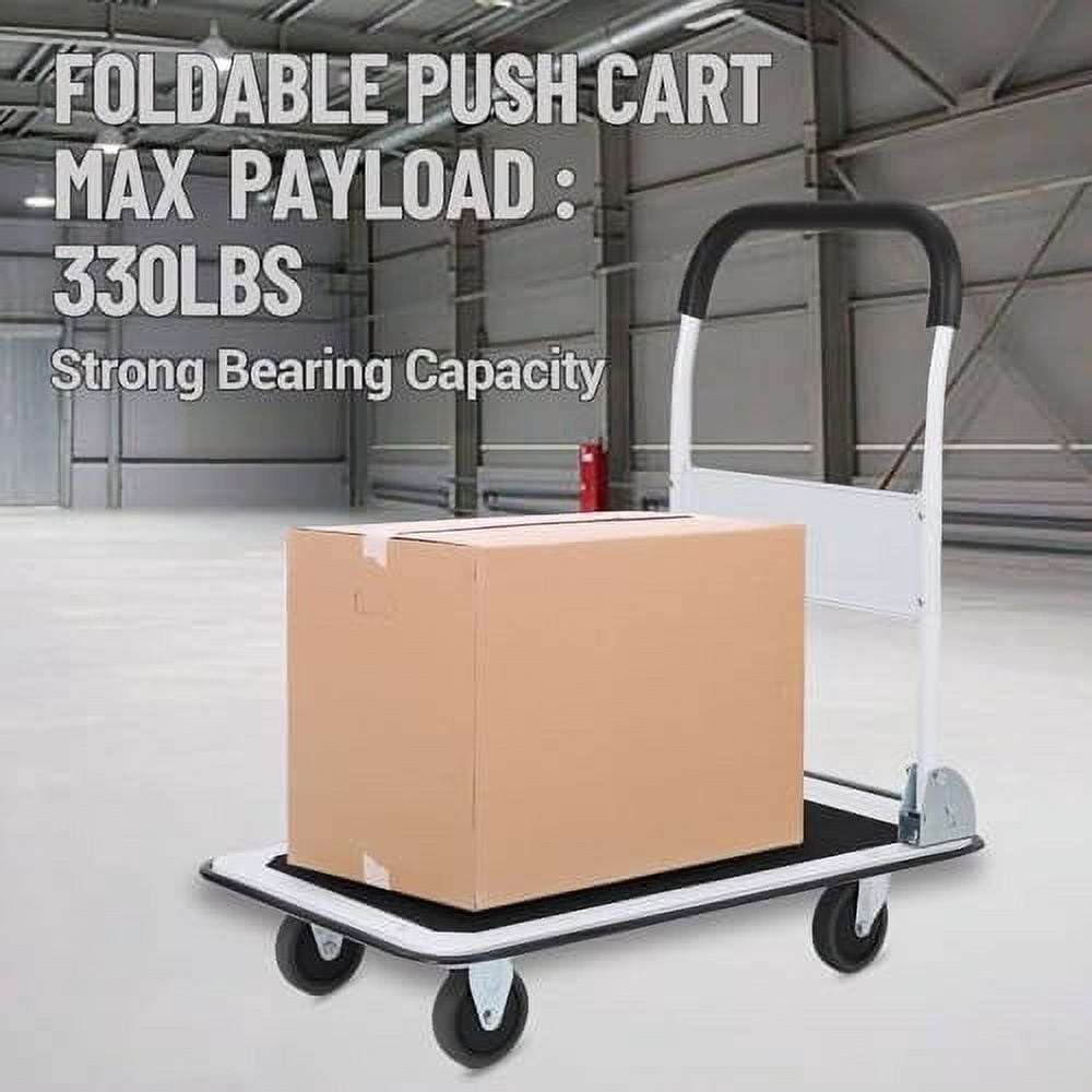 Platform Truck Cart 330 LBS Load Capacity, Foldable Steel Hand Push ...