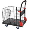 Platform Truck Cart with Cage,Foldable Flatbed Fence Truck Dual Purpose ...