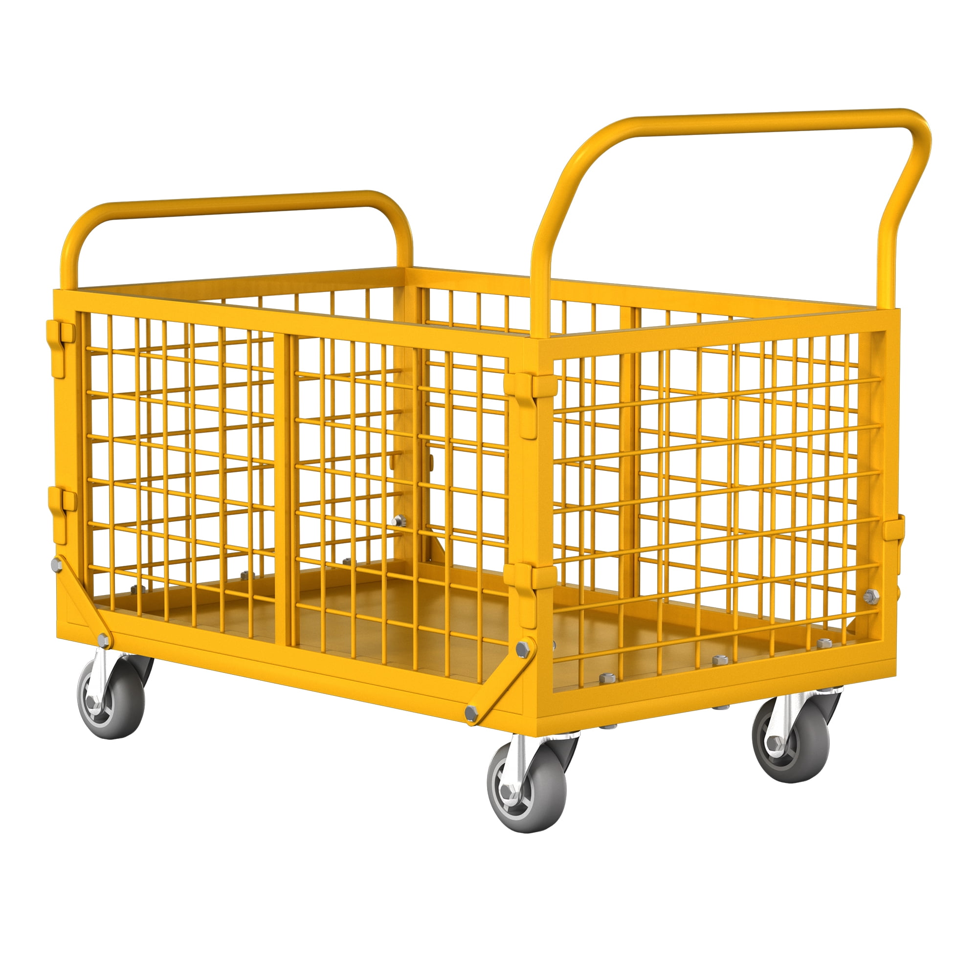 Platform Truck Cart with Cage,Foldable Platform Truck Heavy Duty Push ...