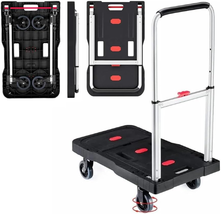 Platform Truck Folding Hand Truck 330 LB Heavy Duty Utility Dolly Flatbed Luggage Push Cart ...