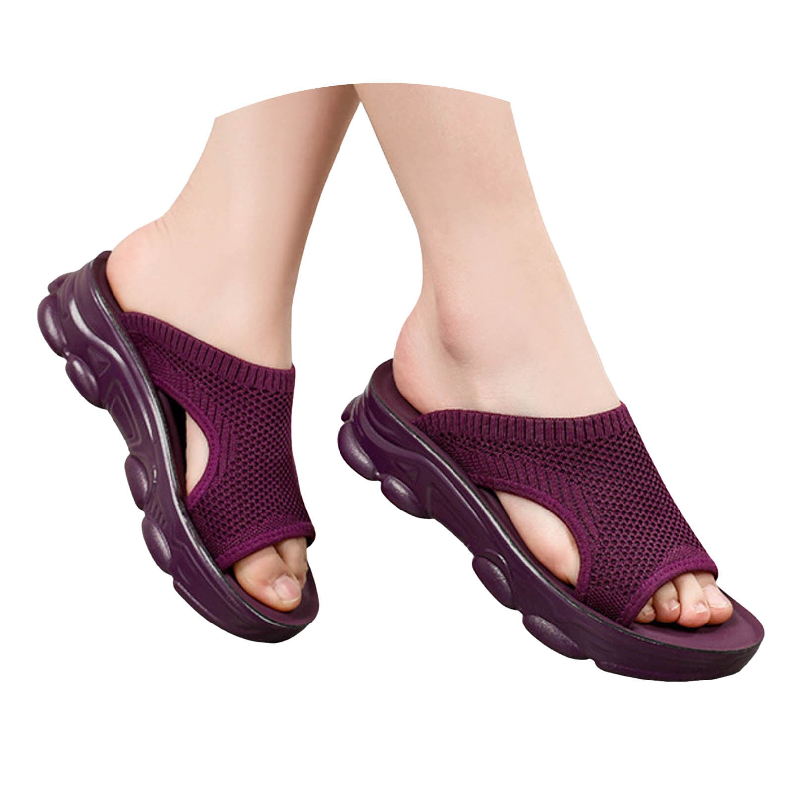 Platform Walking Slip on Sandals for Women 2025 Comfortable Breathable ...