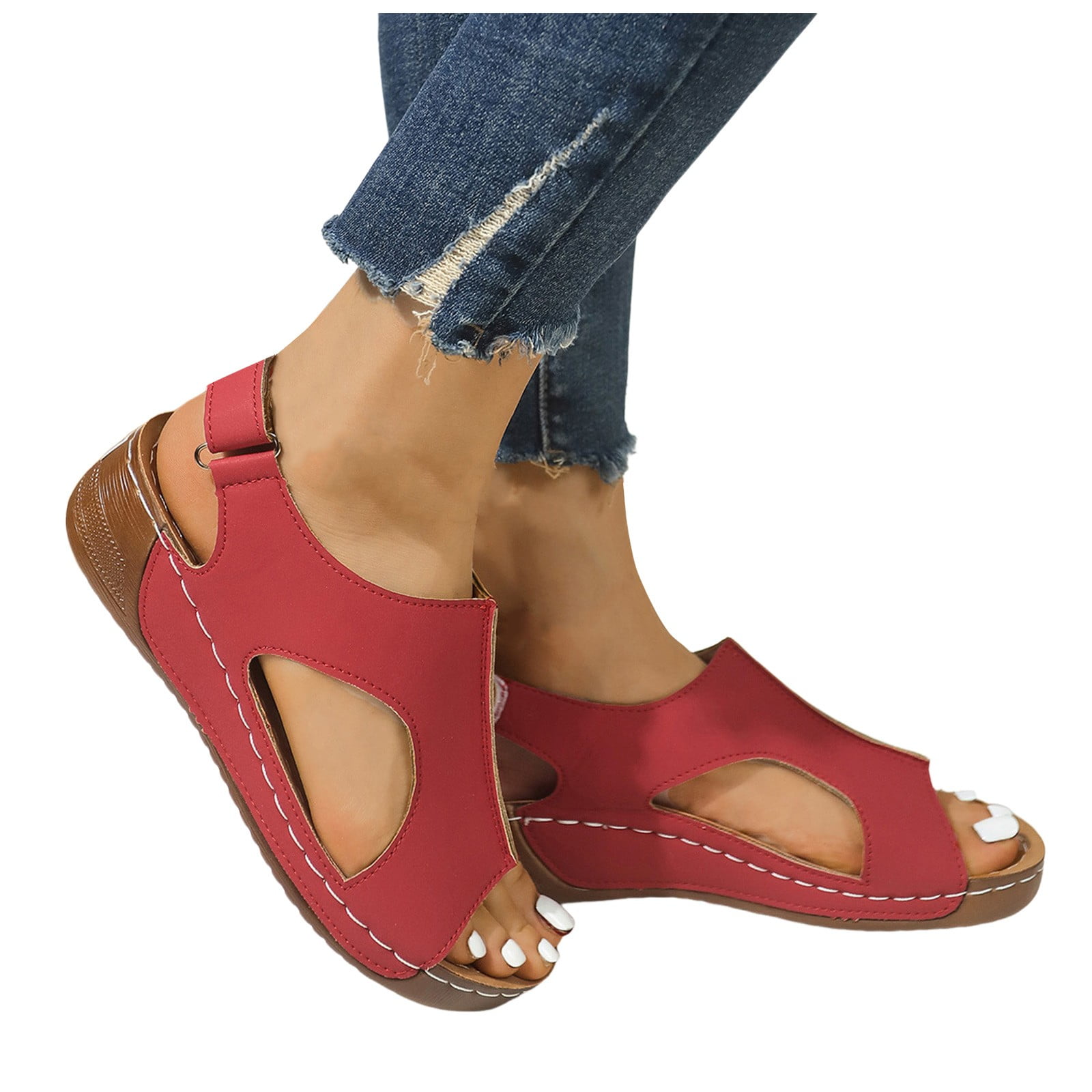 Platform Wedege Gladiator Sandals for Women with Arch Support Comfort ...