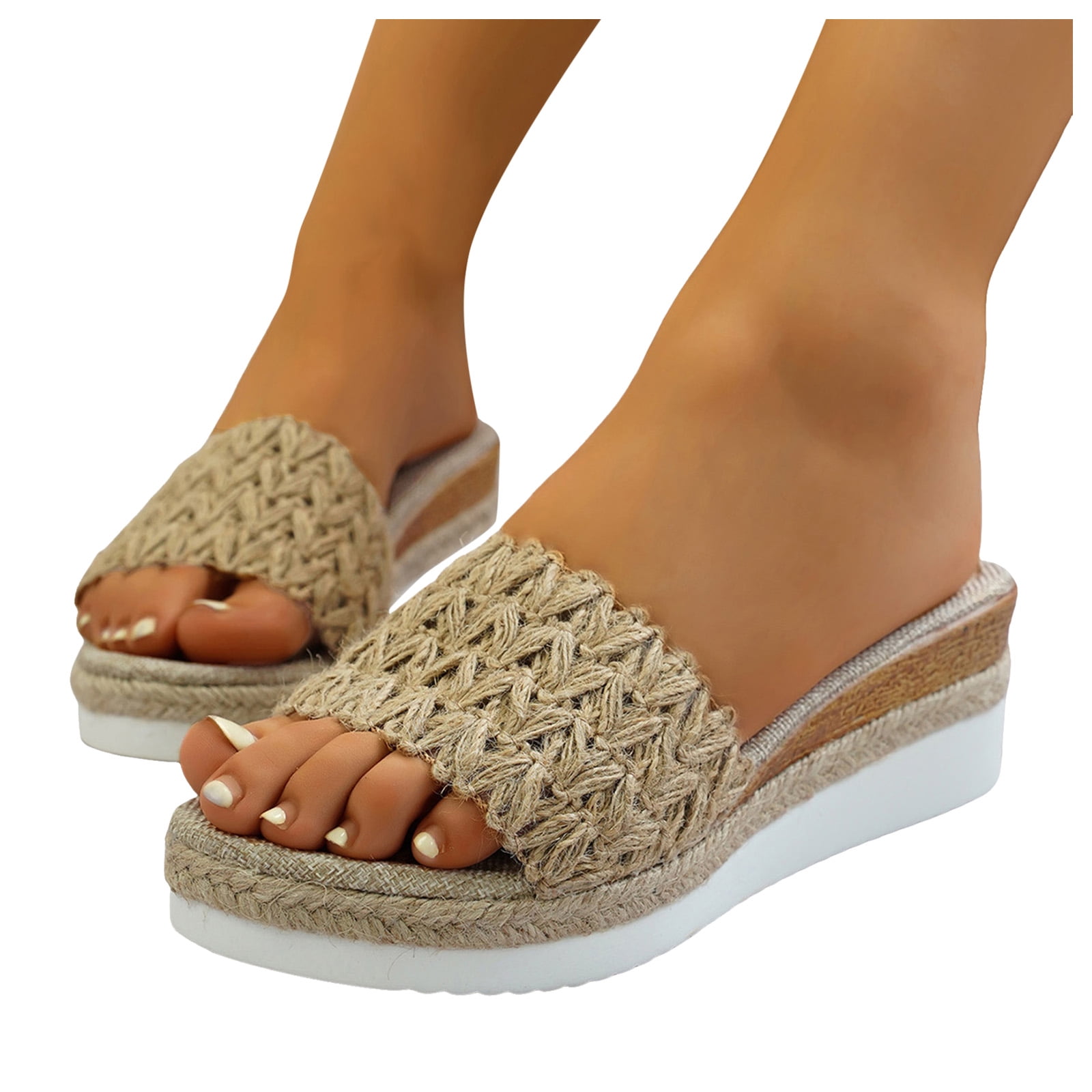 Platform Wedge Espadrilles Slip on Sandals for Women 2025 Beach Casual ...