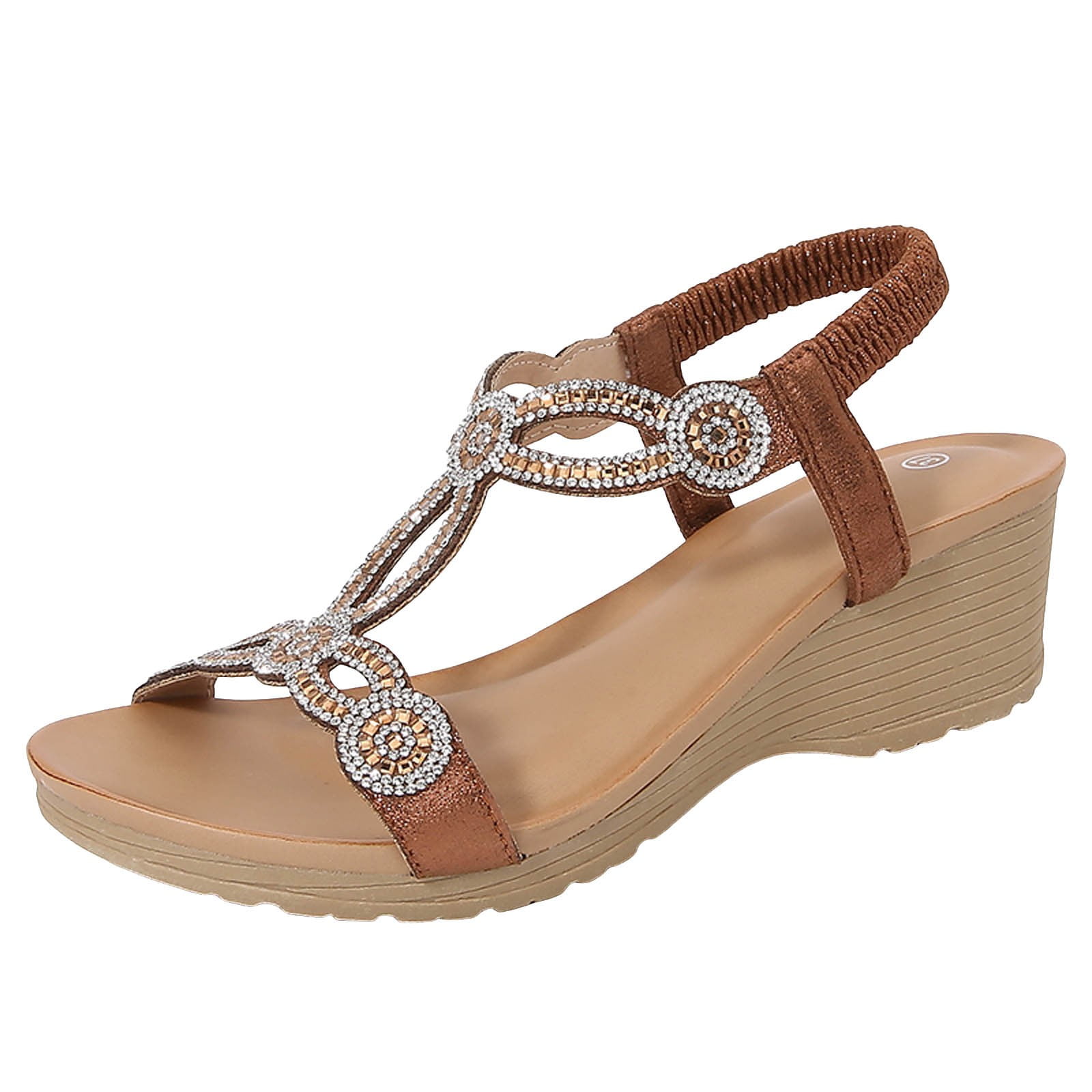 Platform Wedge Sandals for Womens Fashion Diamond Sandals Thick Sole ...