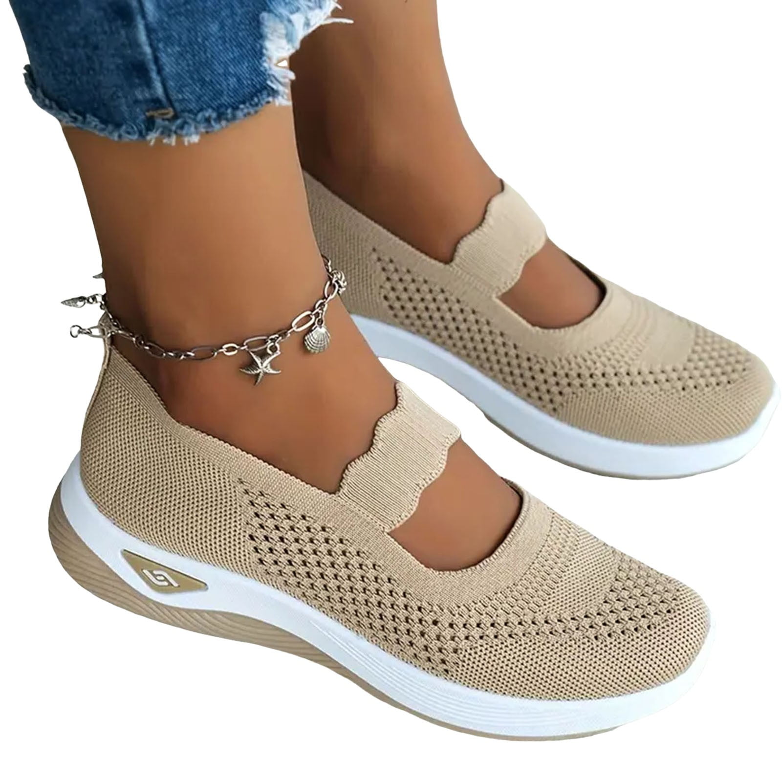 Platform Wedge Walking Shoes for Women Breathable Mesh Orthopedic Slip ...