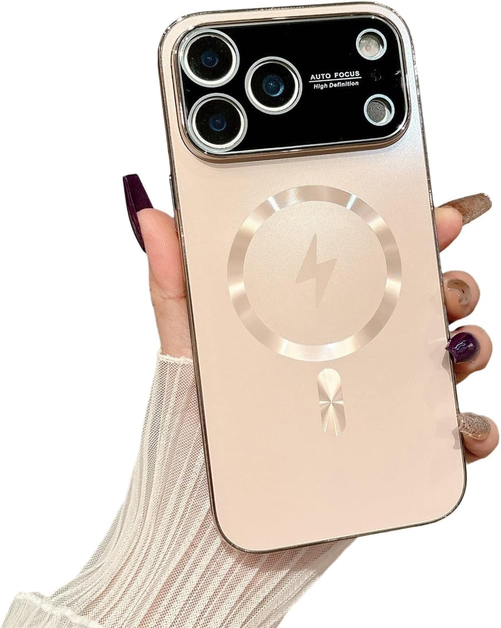 Plating Big Window Magnetic Phone Case for iPhone, Compatible with ...
