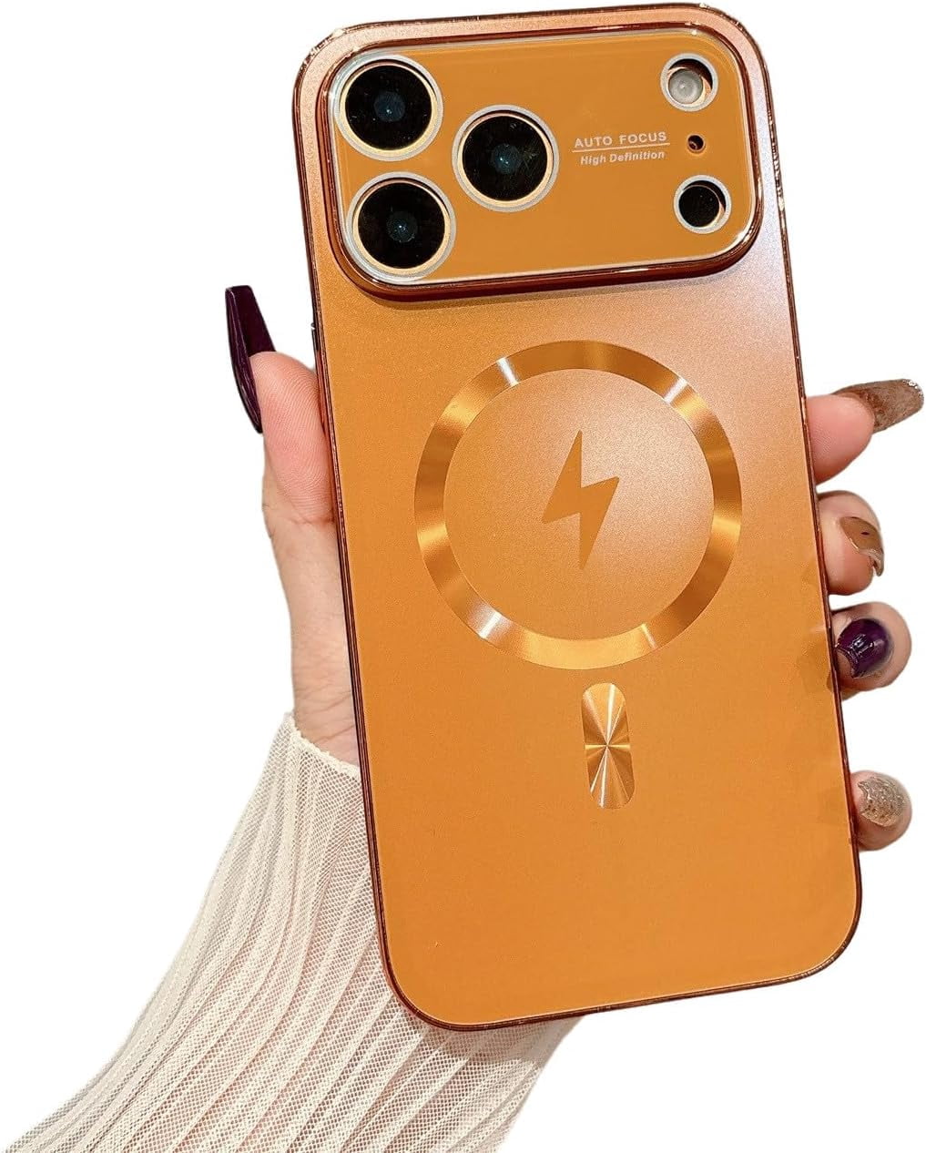 Plating Big Window Magnetic Phone Case for iPhone, Compatible with ...