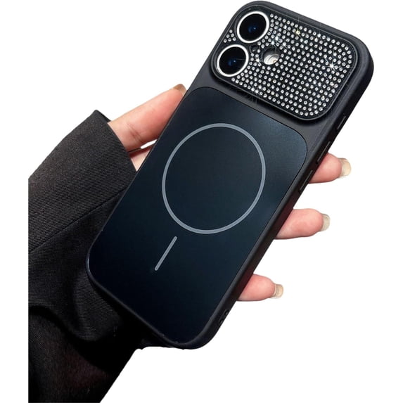 Plating Bling Glitter Camera Protection Magnetic Phone Case for iPhone ...