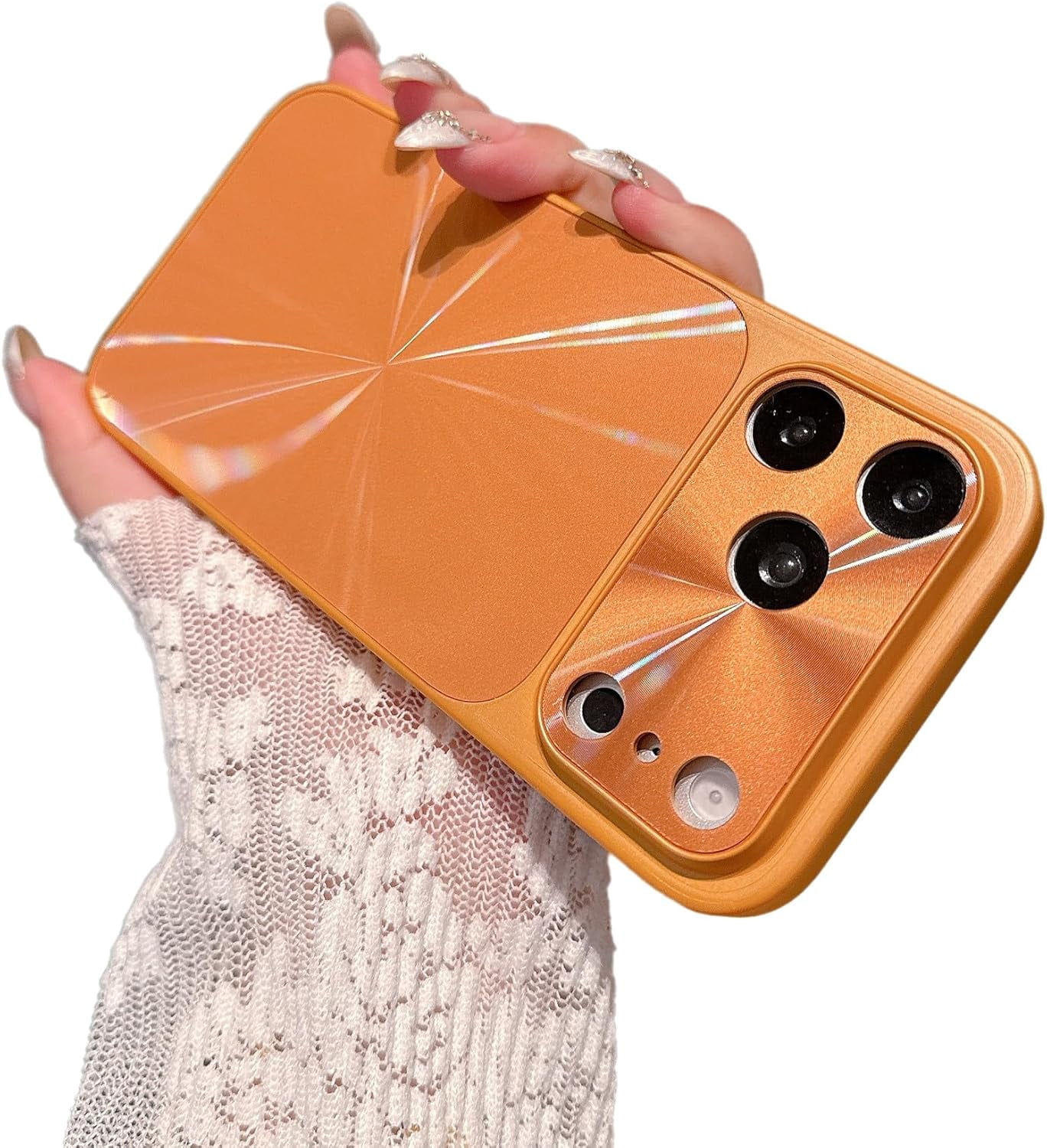 Plating CD Aurora Solid Color Camera Protect Phone Case for iPhone ...
