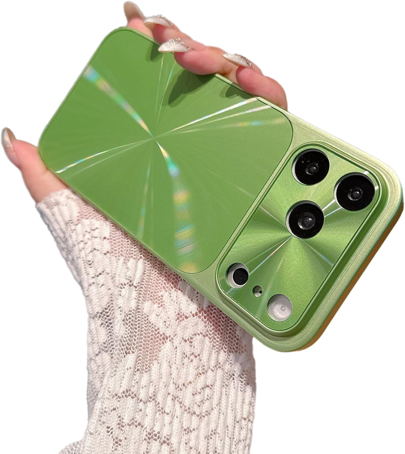 Plating CD Aurora Solid Color Camera Protect Phone Case for iPhone ...