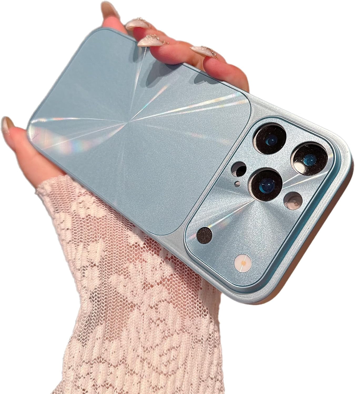 Plating CD Aurora Solid Color Camera Protect Phone Case for iPhone ...