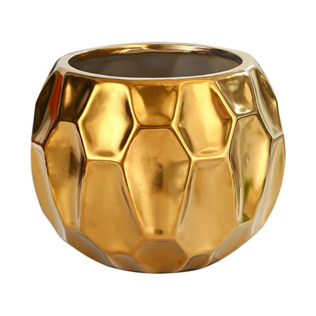 Plating Ceramic Vase Nordic Style Geometric Flower Pot Garden Planter ...