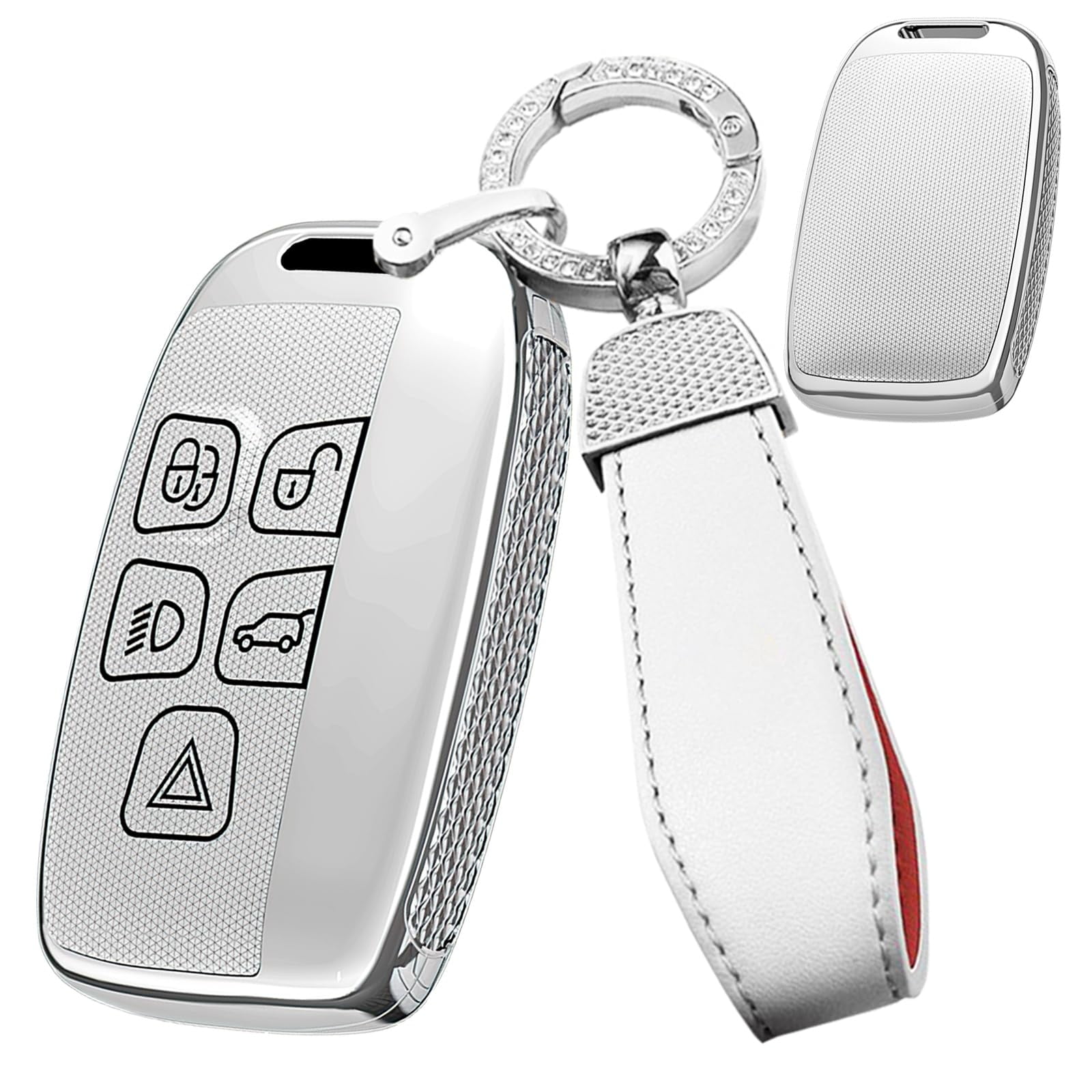 Plating Diamond Pattern Smart Key Fob Cover Compatible with Land rover ...