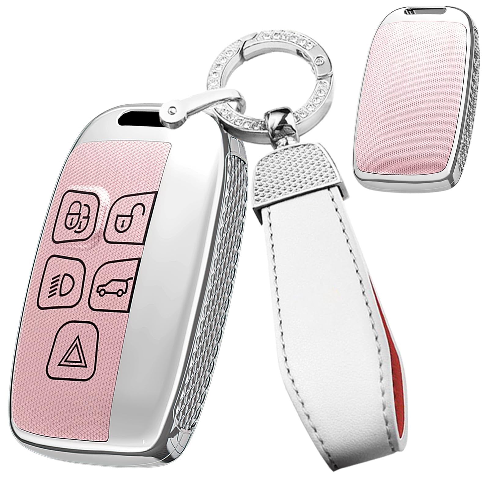 Plating Diamond Pattern Smart Key Fob Cover Compatible with Land rover ...