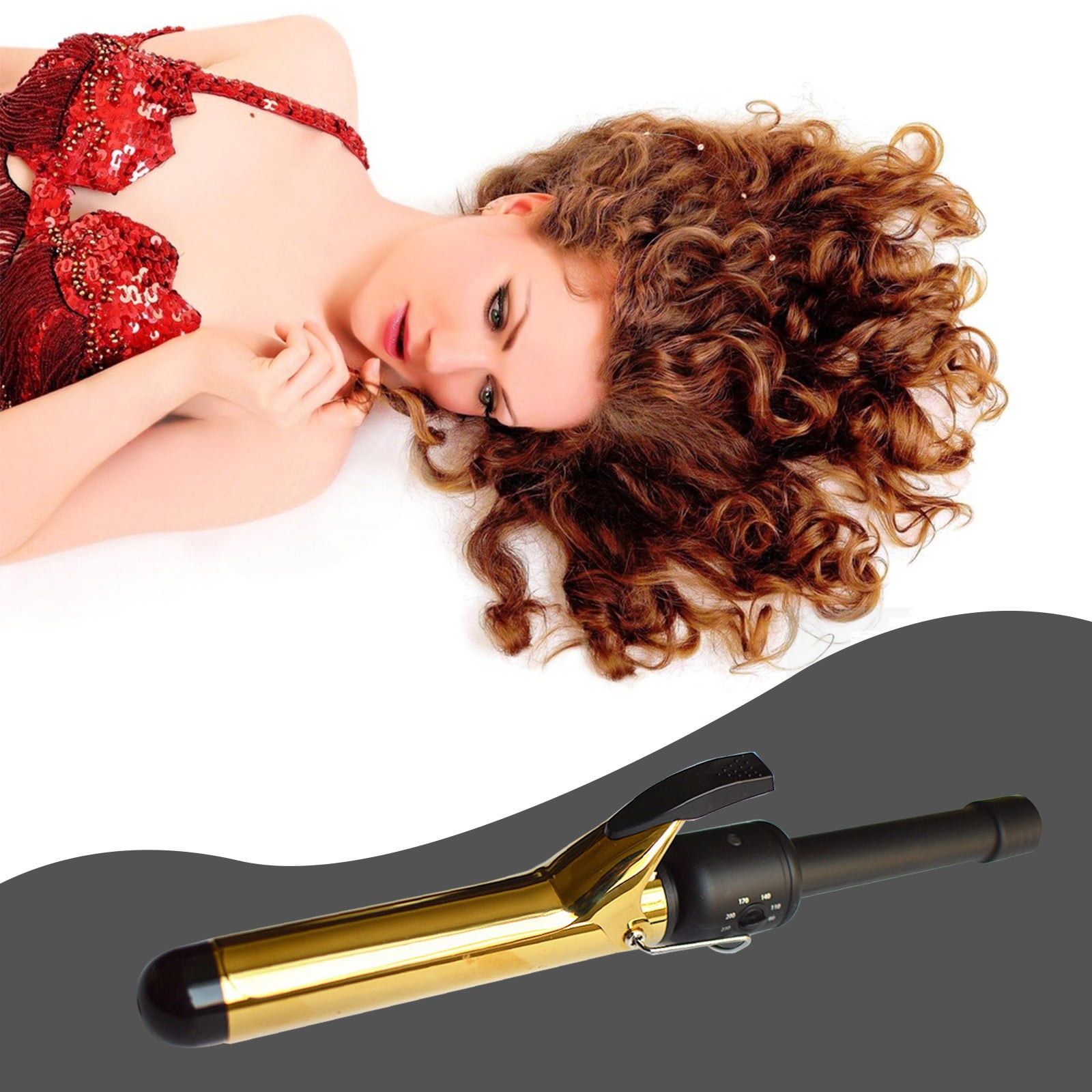 Plating Gold Tone Warm Big Curling Hair Stick Big Curling Hair Device ...