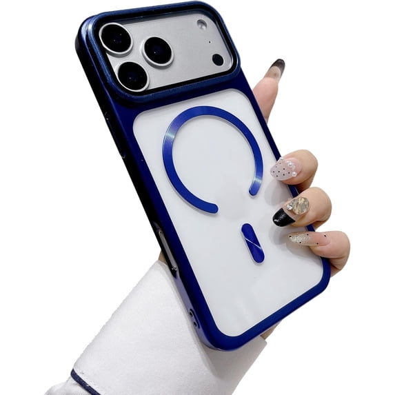 Plating Lens Bracket Clear Magnetic Phone Case for iPhone, Compatible ...