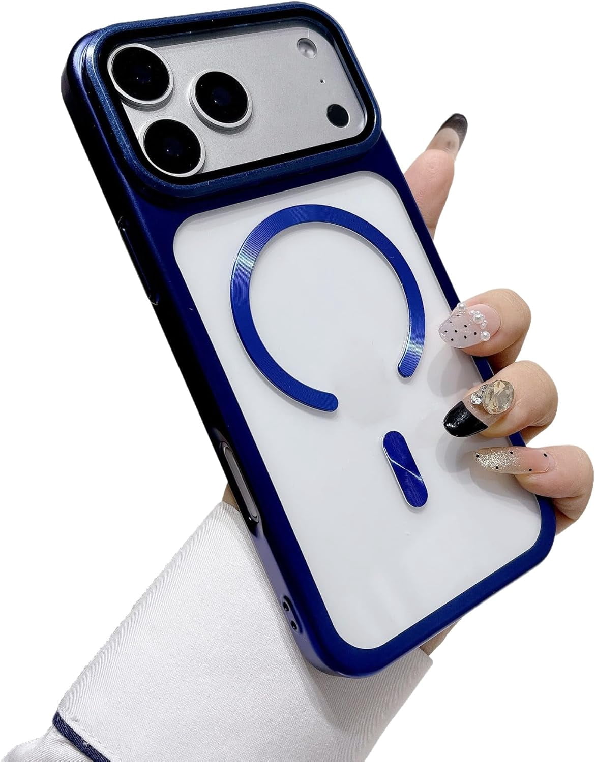 Plating Lens Bracket Clear Magnetic Phone Case for iPhone, Compatible ...