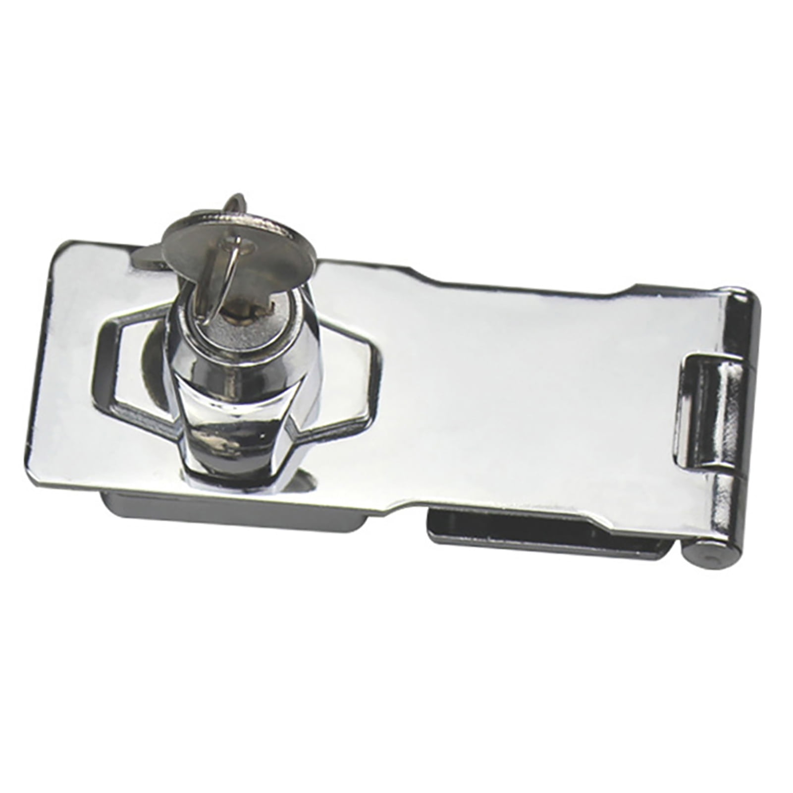 Plating Self-Locking Security Hasp Staple with 2 Keys, Cabinet Lock ...