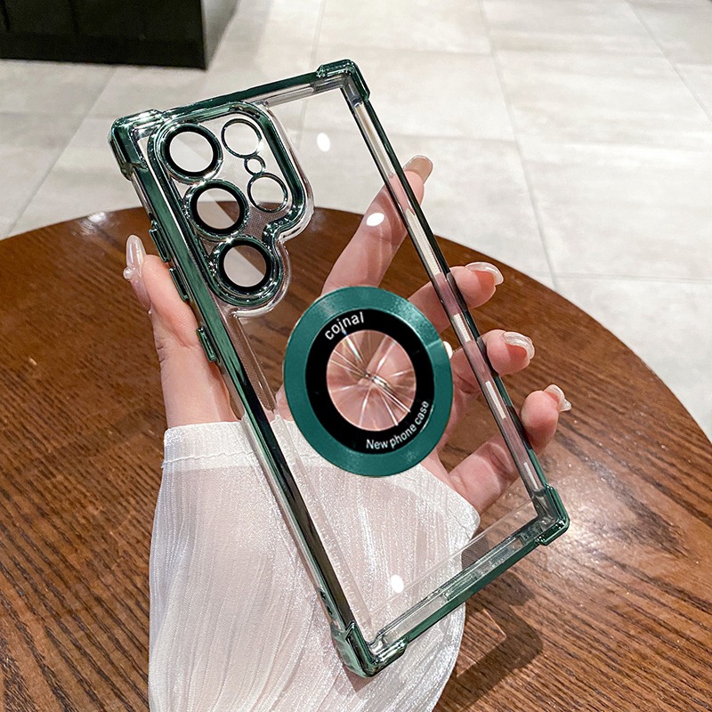 Plating for Magsafe Transparent Case for Samsung Galaxy S24 Ultra S22 ...