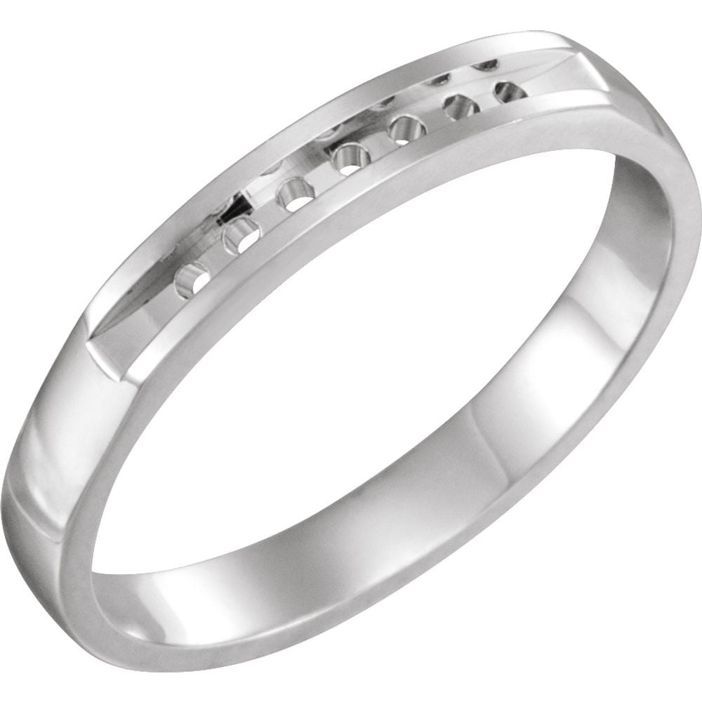 Platinum 1.5mm Round Shape 7 Seven-Stone Channel-Set Bridal Wedding ...