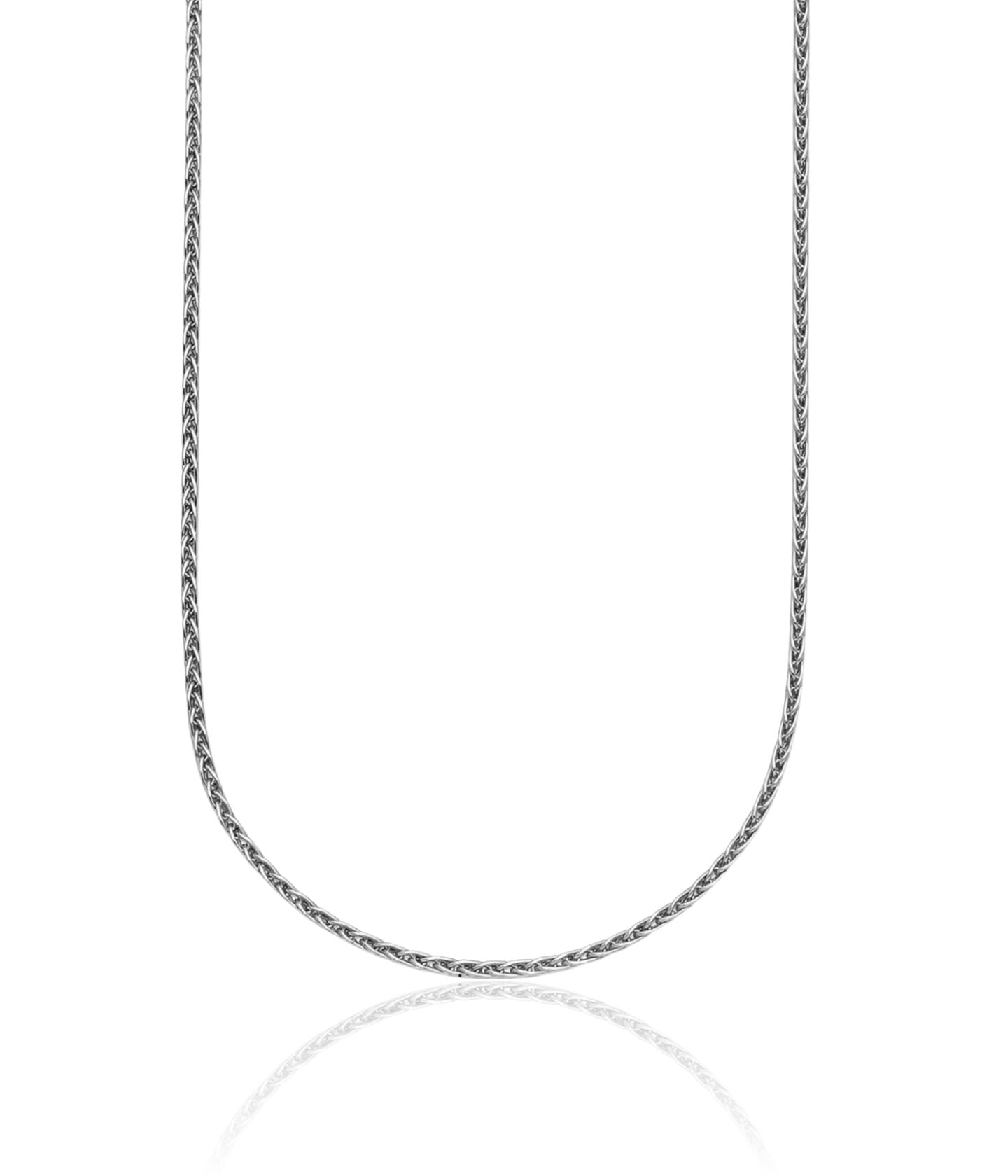 Platinum 1.5mm Spiga Wheat Link Chain Necklace - Walmart.com