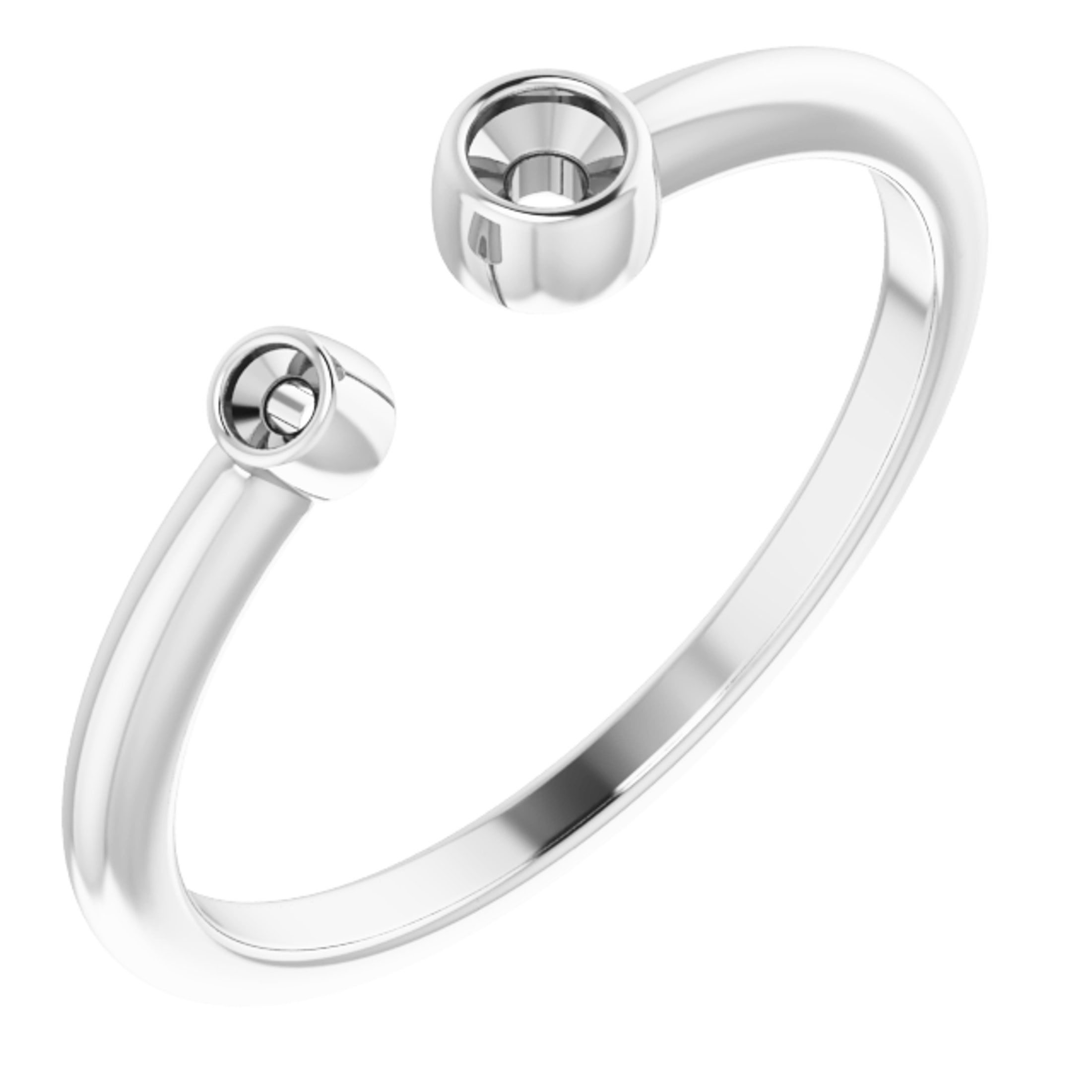 Platinum 1 One-Stone Diamond Semi-Mount Family Negative Space Freeform ...