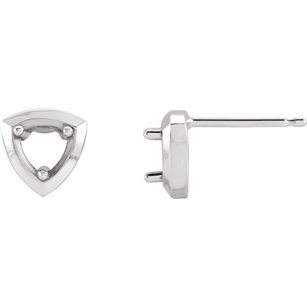 Platinum 3.5mm Round Shape Geometric Earring Mounting Mounting Fine ...