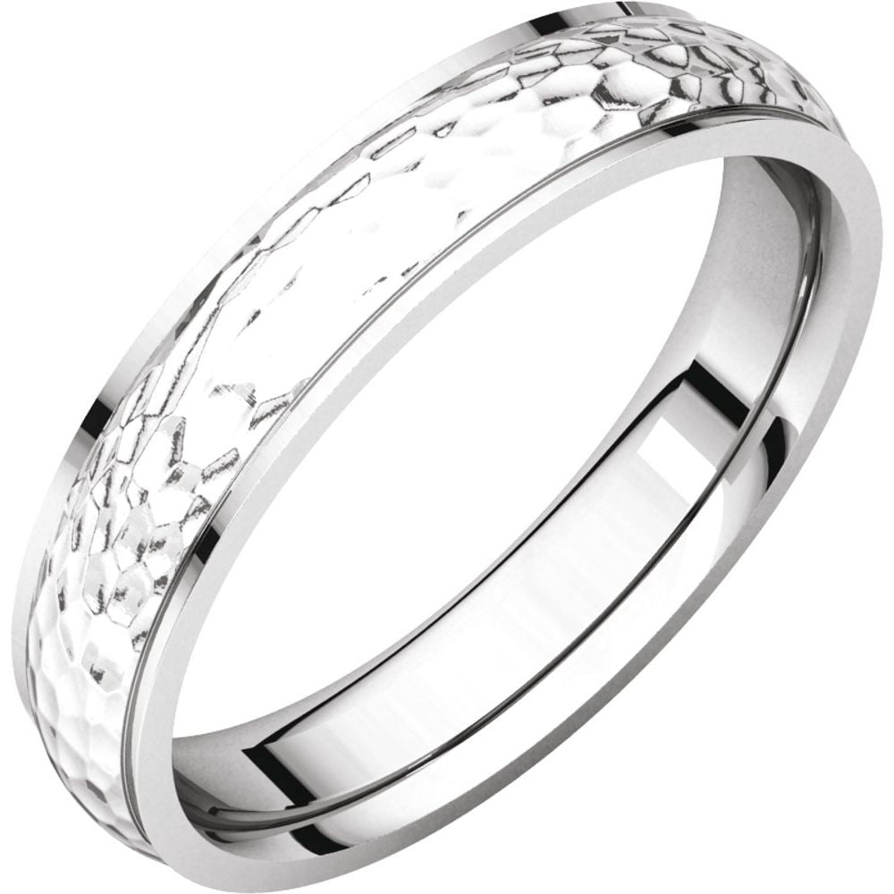 Platinum 4mm Half Round Shape Edge Bridal Wedding Engagement ...