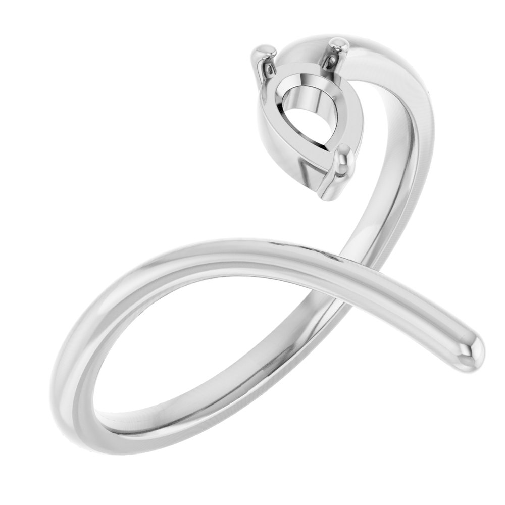 Platinum 6x4mm Pear Shape Negative Space Fashion Ring Fine Jewelry For ...