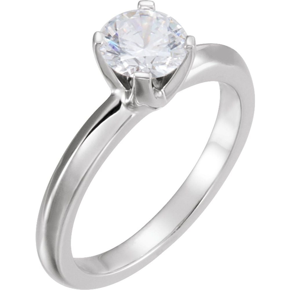 Platinum 7mm Round Shape 4-Prong Tall Solstice Solitaire and #174 ...