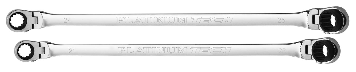 Platinum 99652 2 Pc. X Long Ratcheting Wrench Set 4 Metric Sizes ...