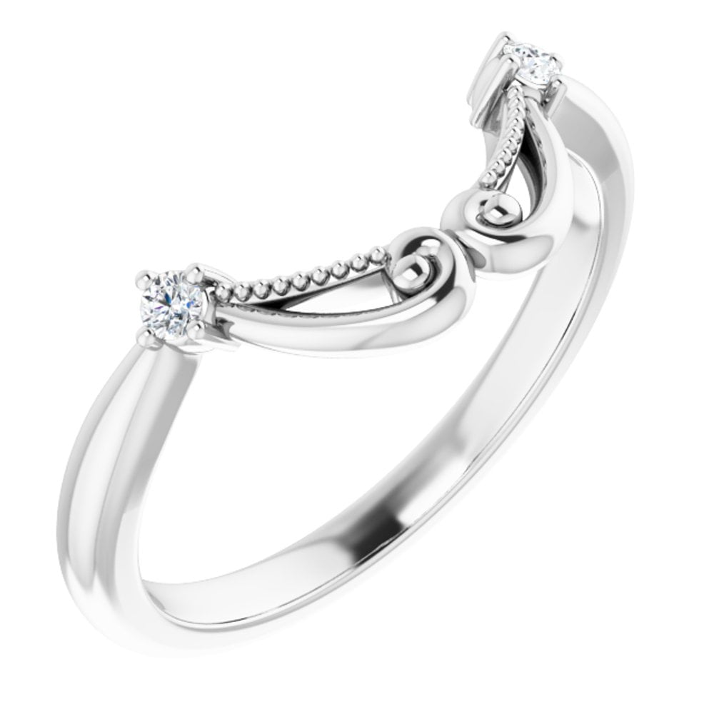 Platinum Diamond Band for 9mm Square Shape Bridal Wedding Engagement ...