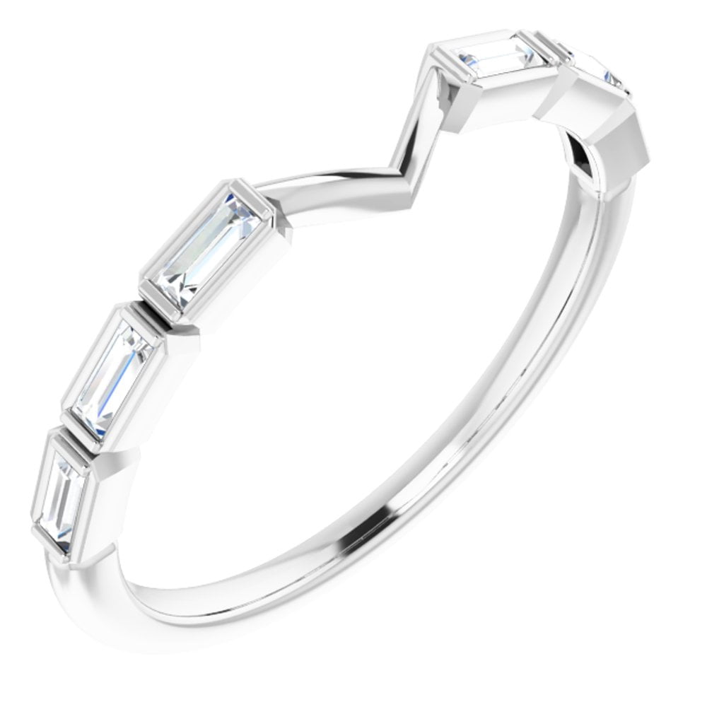 Platinum Diamond Matching Band for 5.2mm Round Shape Bridal Wedding ...